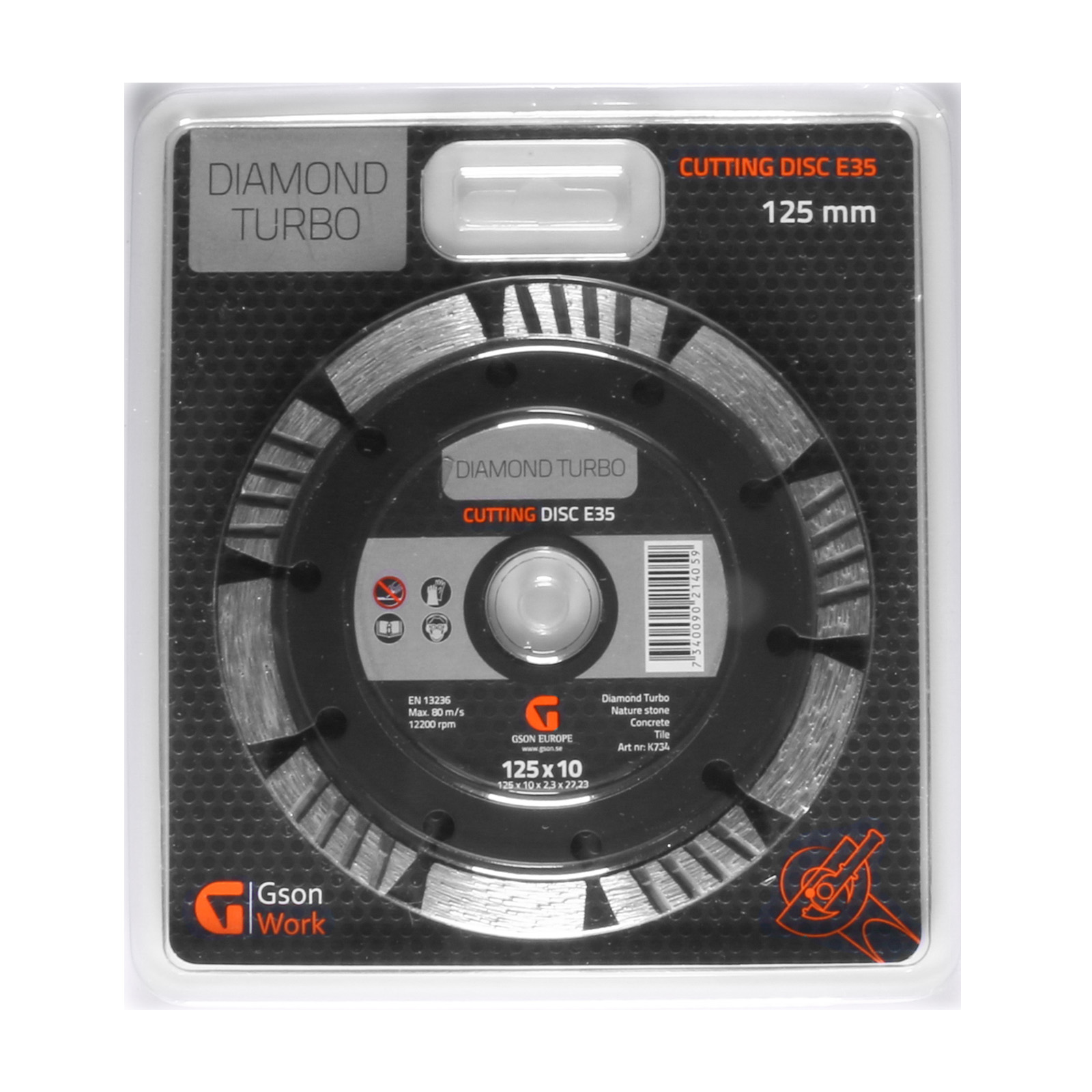 Diamond Turbo Cutting Disc E35 - Segmenterad turbo diamantkapskiva.